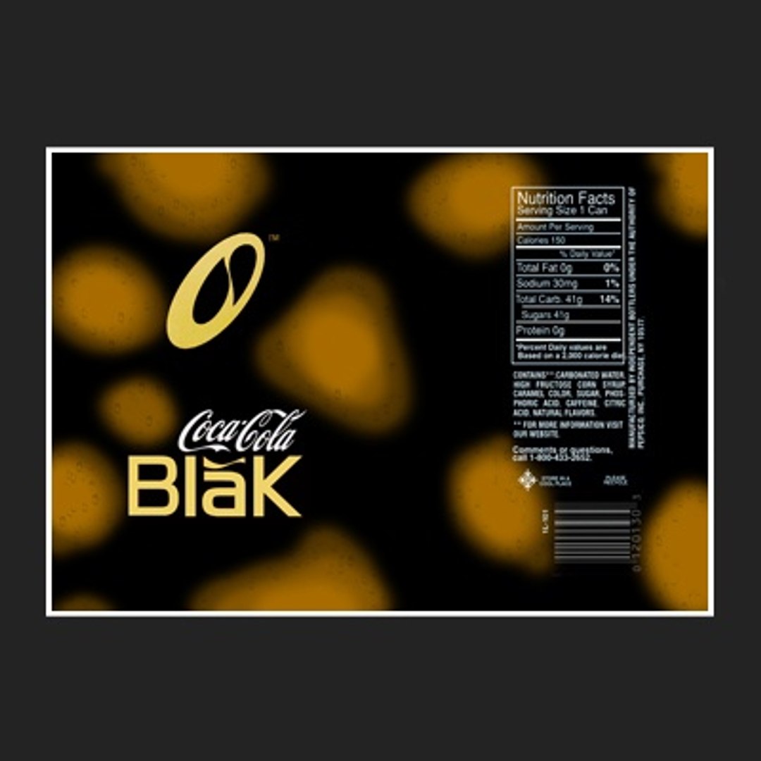 3d coca cola black tin model