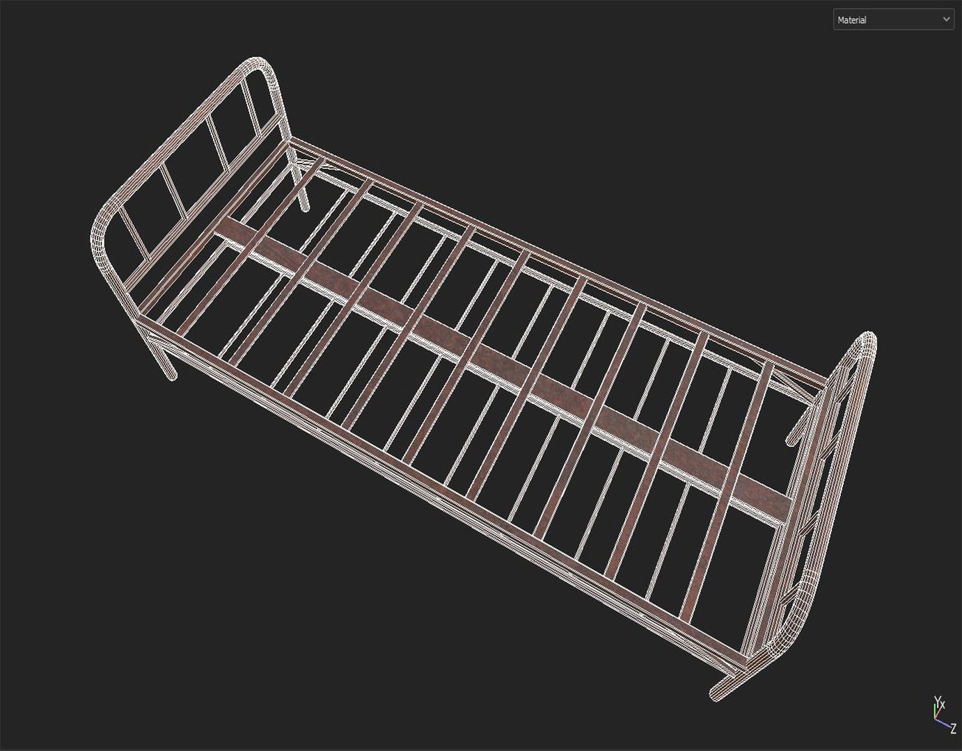 3D Rusty Bed Frame - TurboSquid 2387001