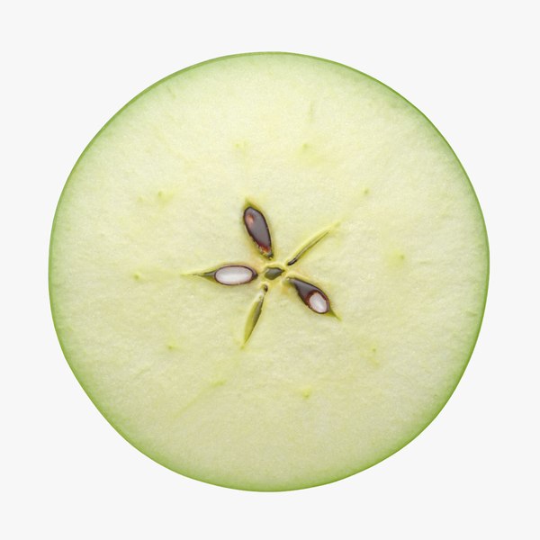 modelo 3d Green Apple Slice Round - TurboSquid 2084343