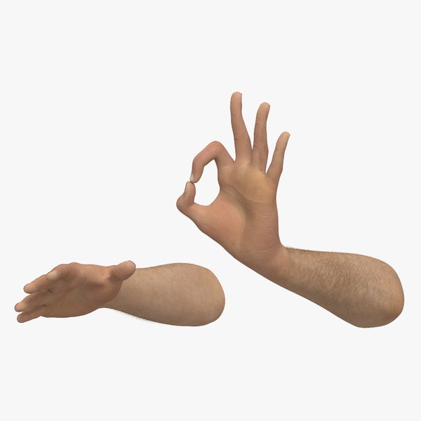 modelo 3d Manos masculinas signo ok - TurboSquid 2109280