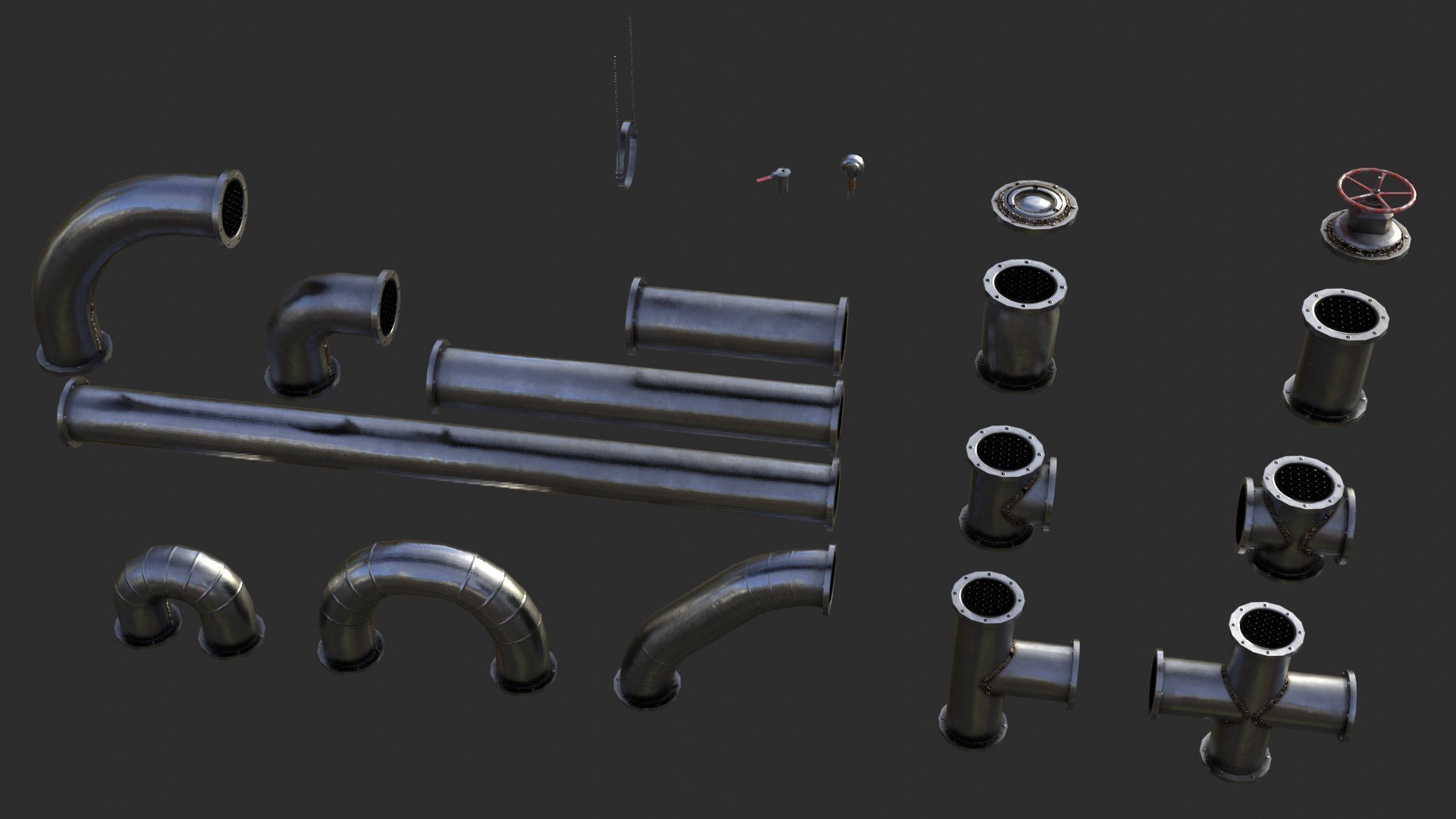 3D Modular Pipes Metallic - TurboSquid 1588822