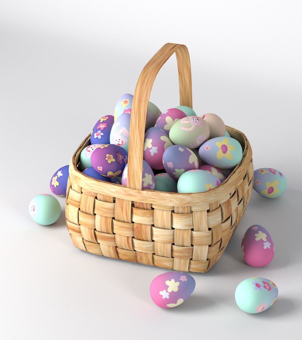 3dsmax Basket Easter Eggs