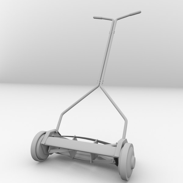 3d model push reel mower