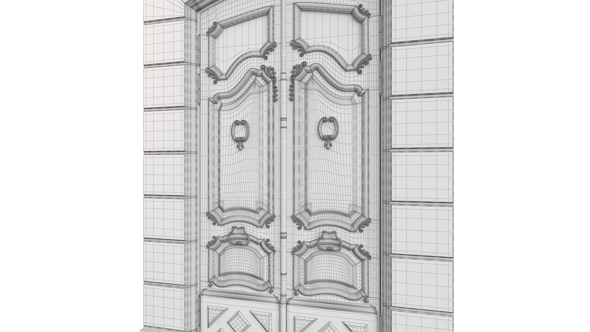 3D Entrance Classic Door 133 - TurboSquid 2358754