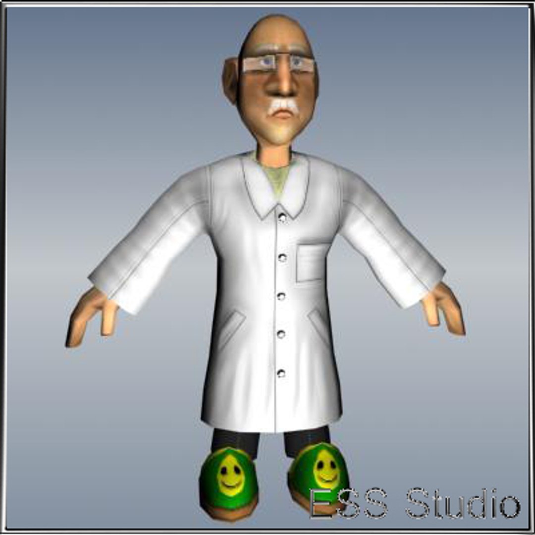 3dsmax Scientist Character Cartoon