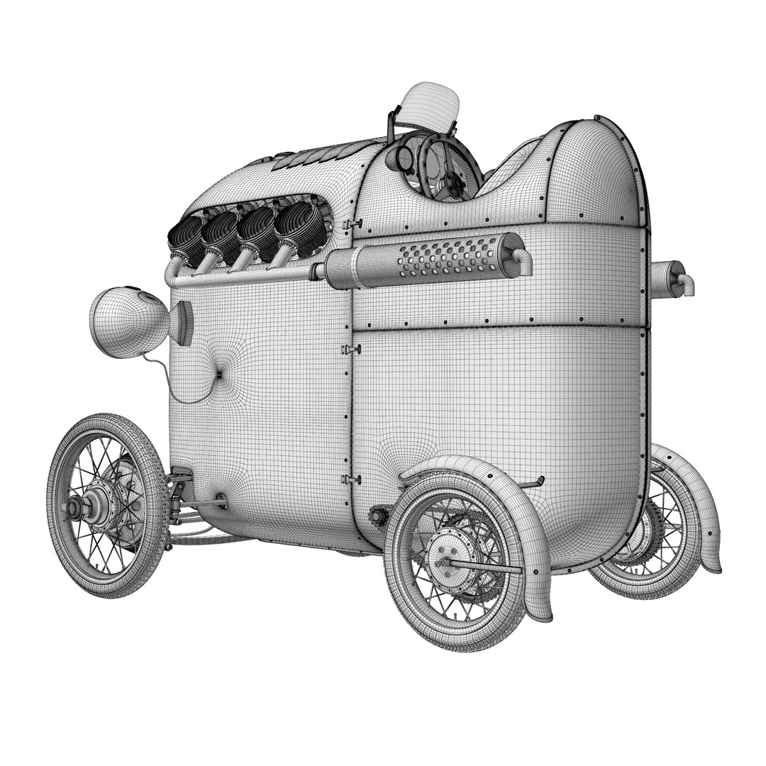 3D Steampunk Race Car - TurboSquid 2100013