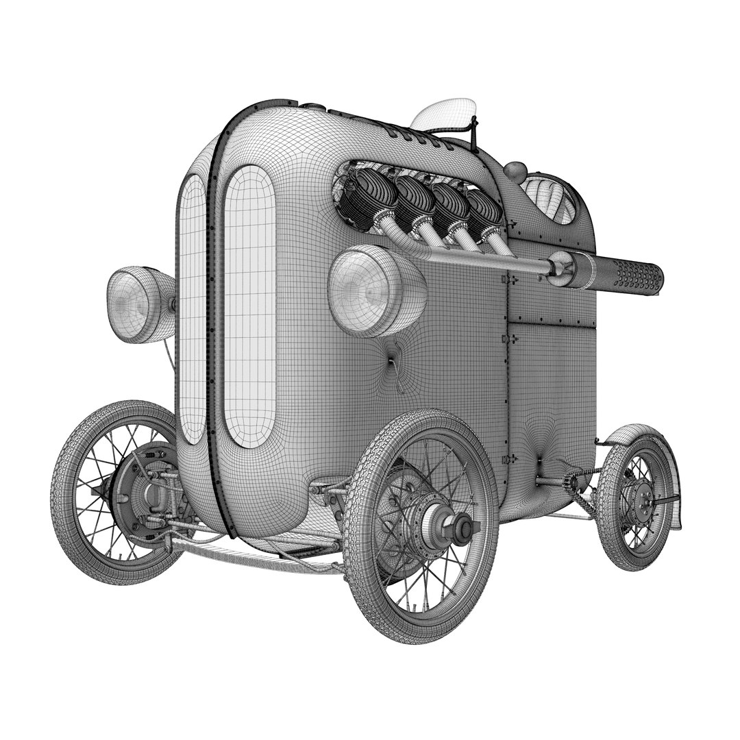 3D Steampunk Race Car - TurboSquid 2100013