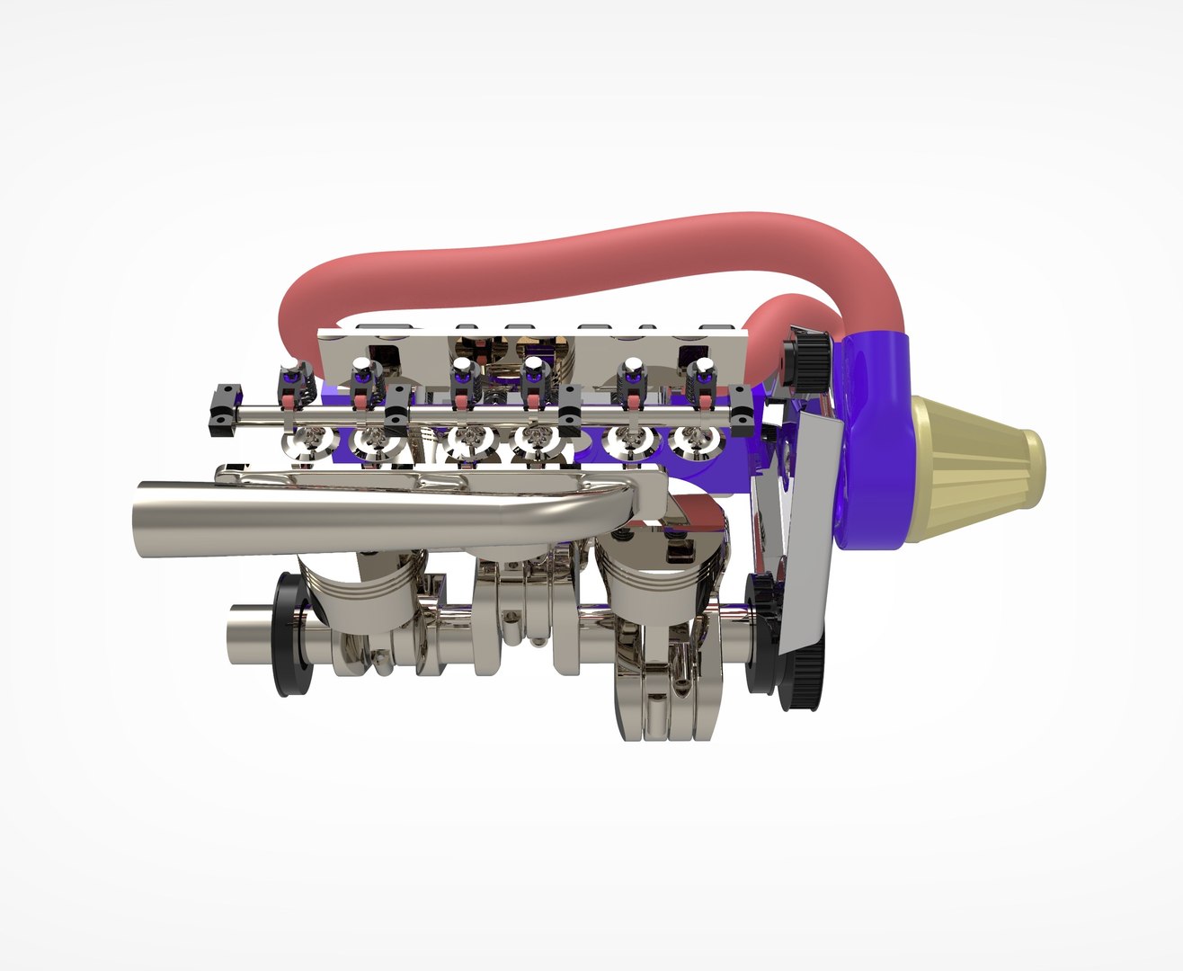 3D V 6 Engine Model - TurboSquid 2047805