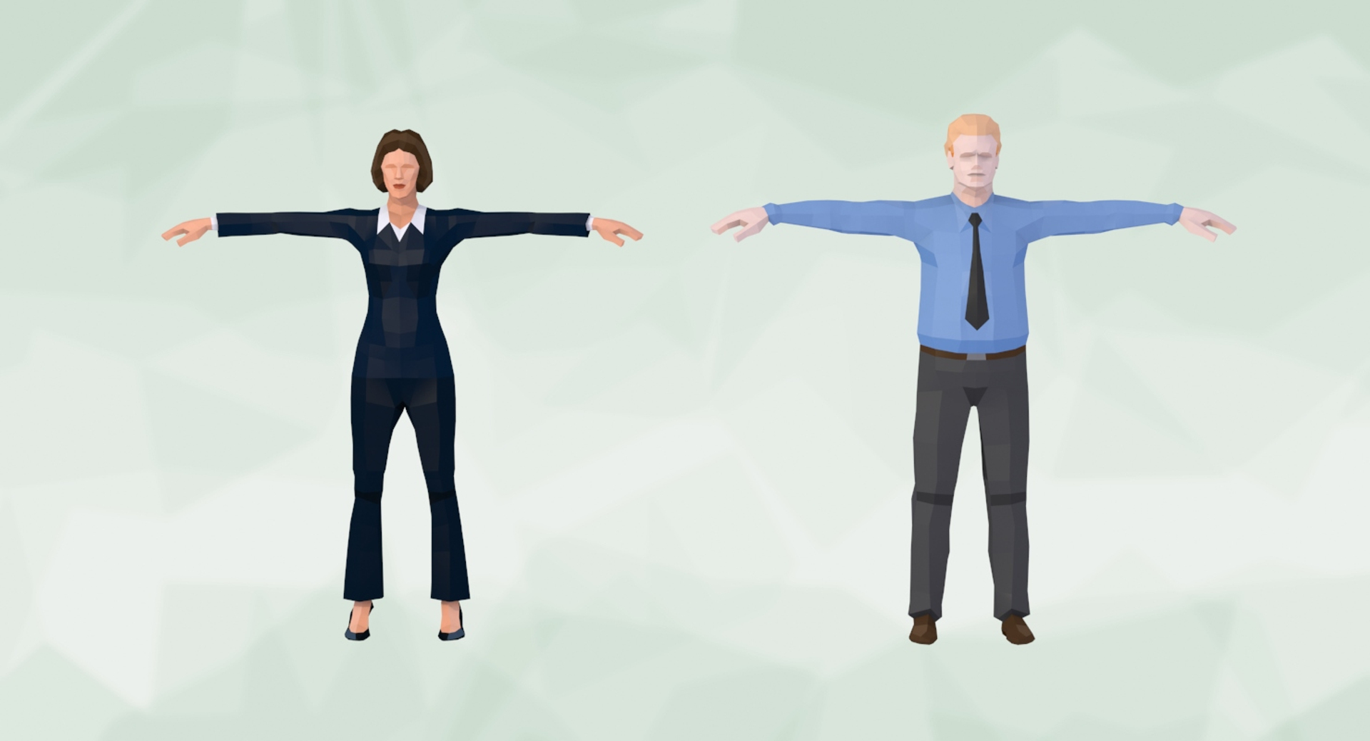 3D Style Couple Business Man Model - TurboSquid 1384116