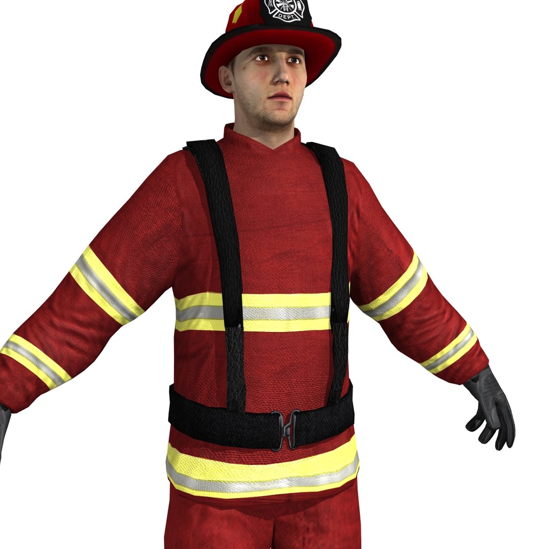 Fireman Ready 3d Model