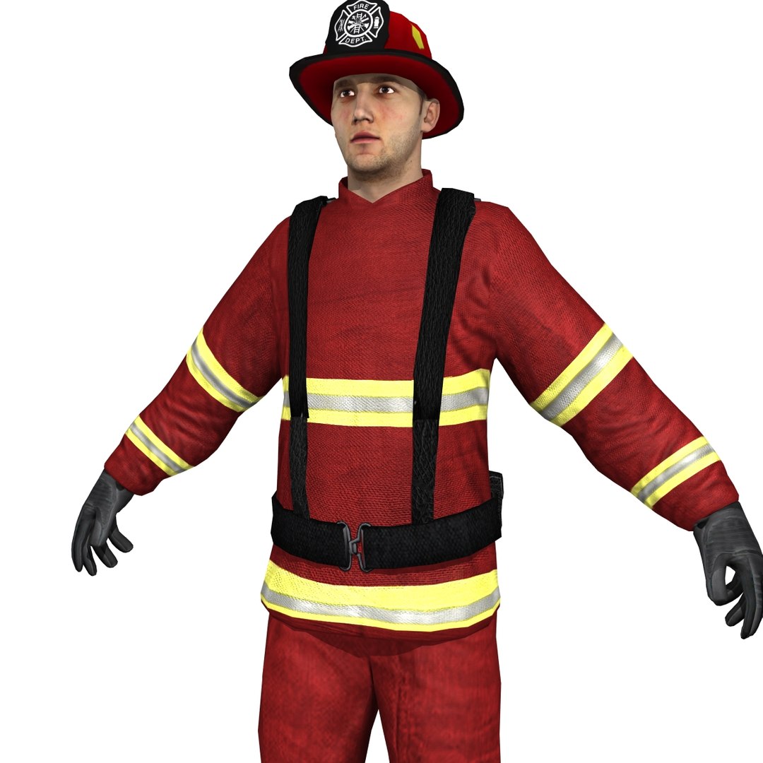 Fireman Ready 3d Model