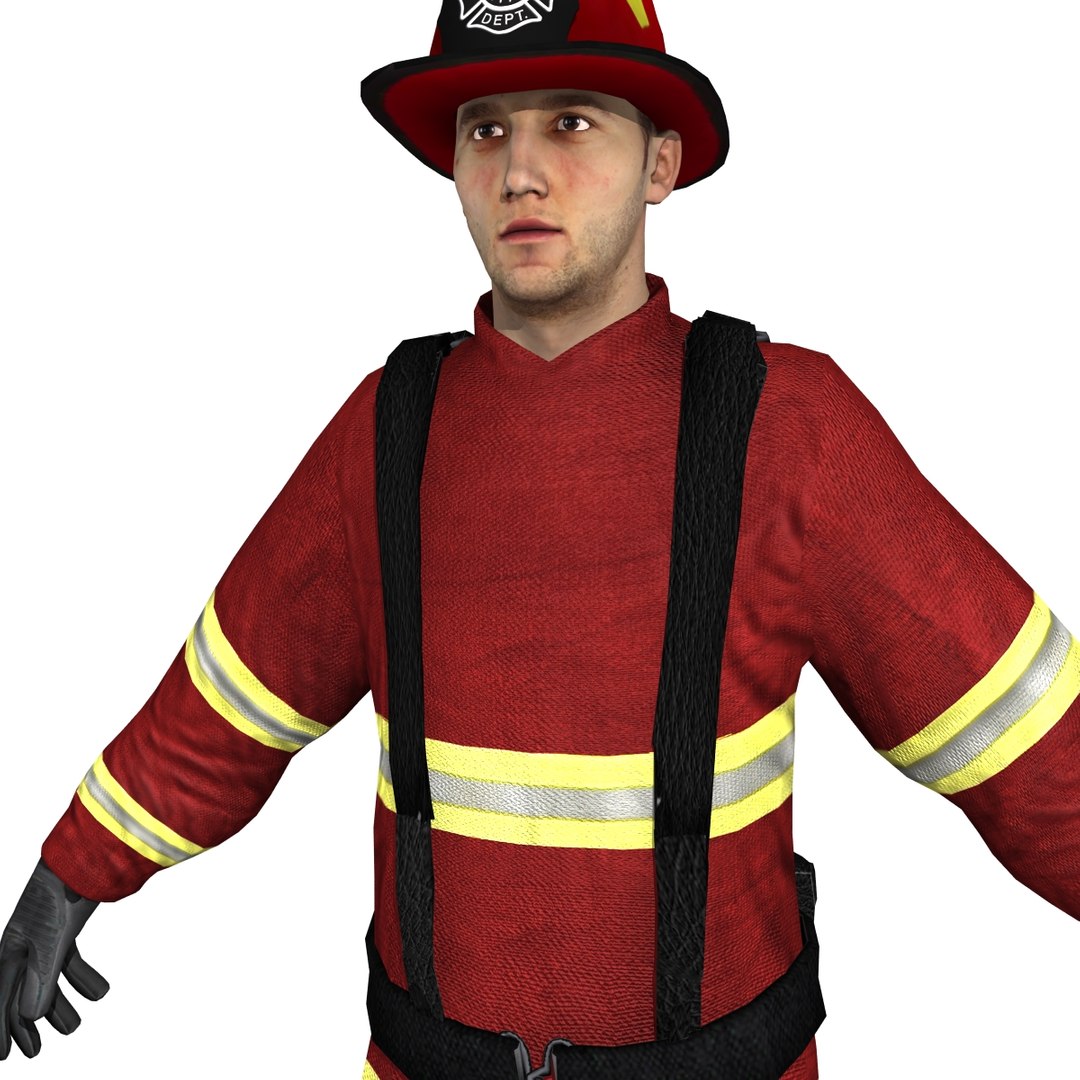 Fireman Ready 3d Model