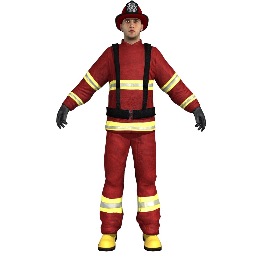 Fireman Ready 3d Model