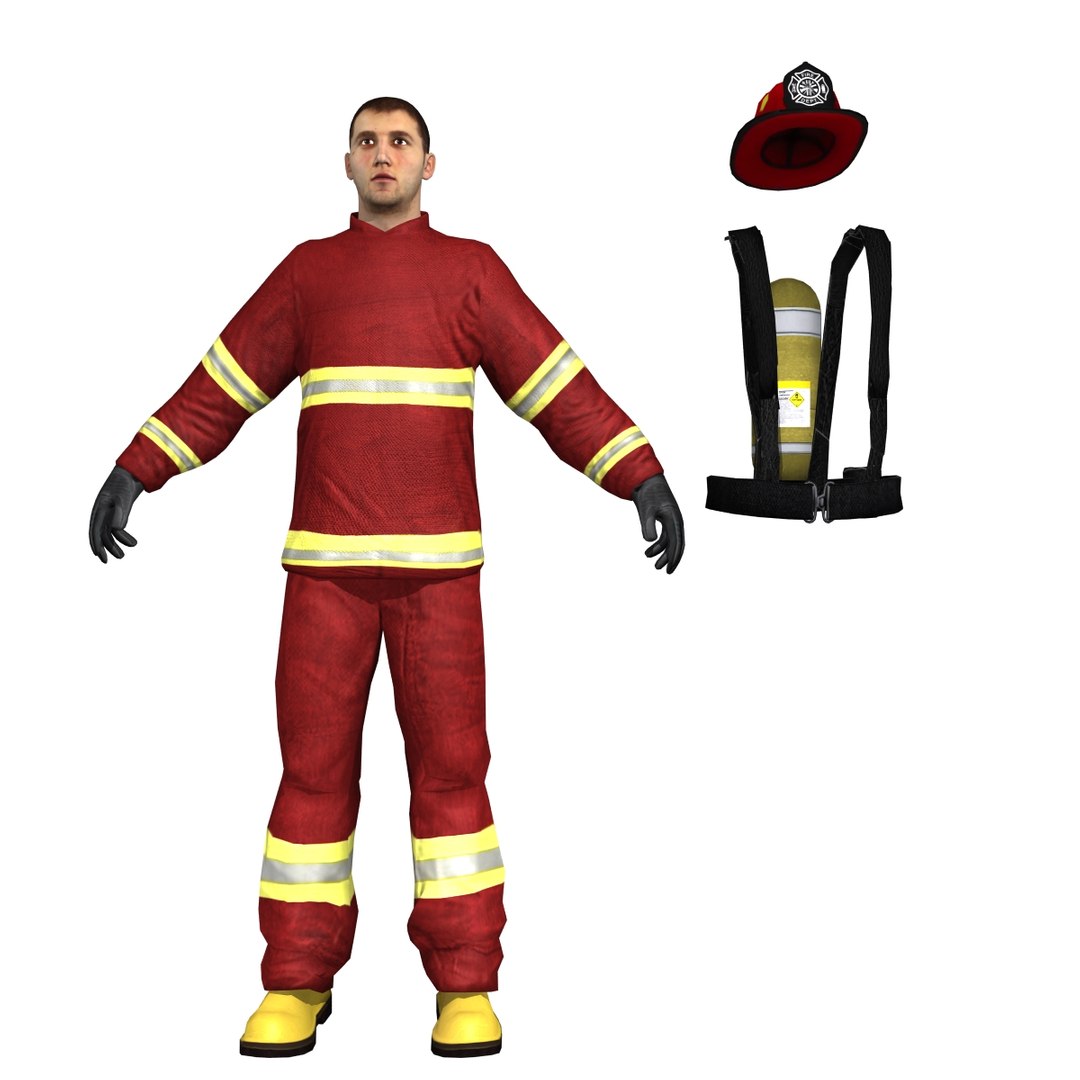 Fireman Ready 3d Model