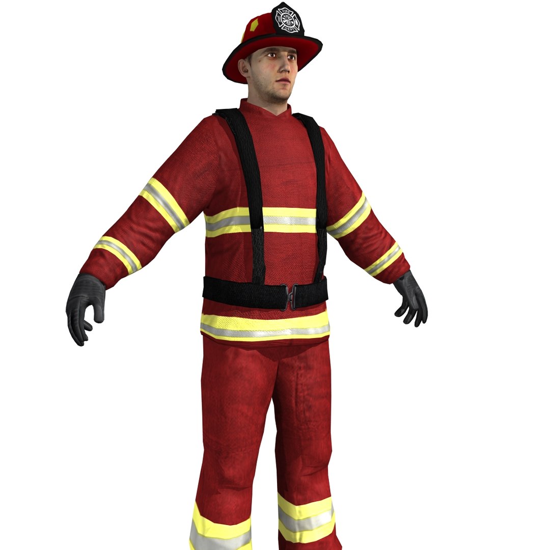 Fireman Ready 3d Model