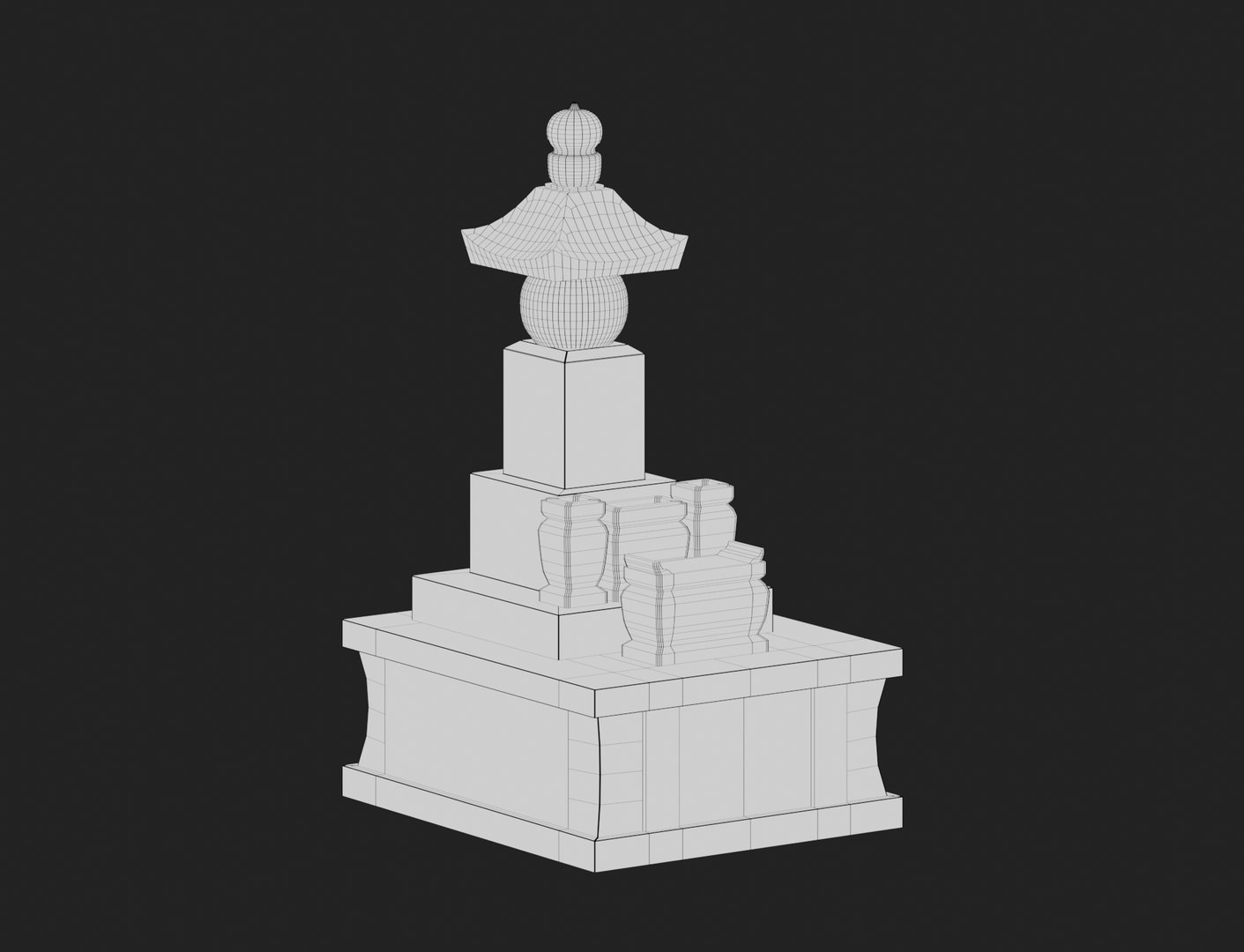 3D Low-Poly Japanese Grave - TurboSquid 2242324