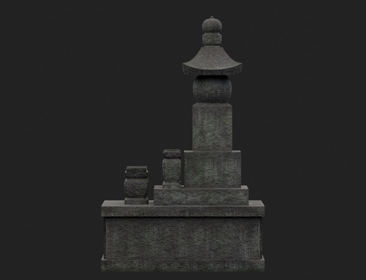 3D Low-Poly Japanese Grave - TurboSquid 2242324