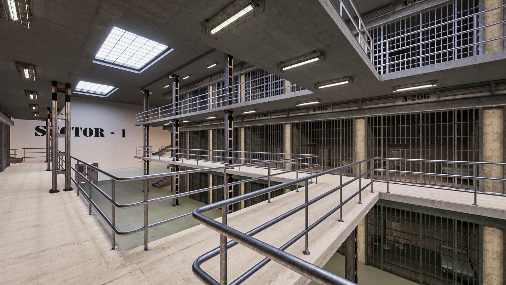 3D Prison Jail Cell Block - TurboSquid 2317057