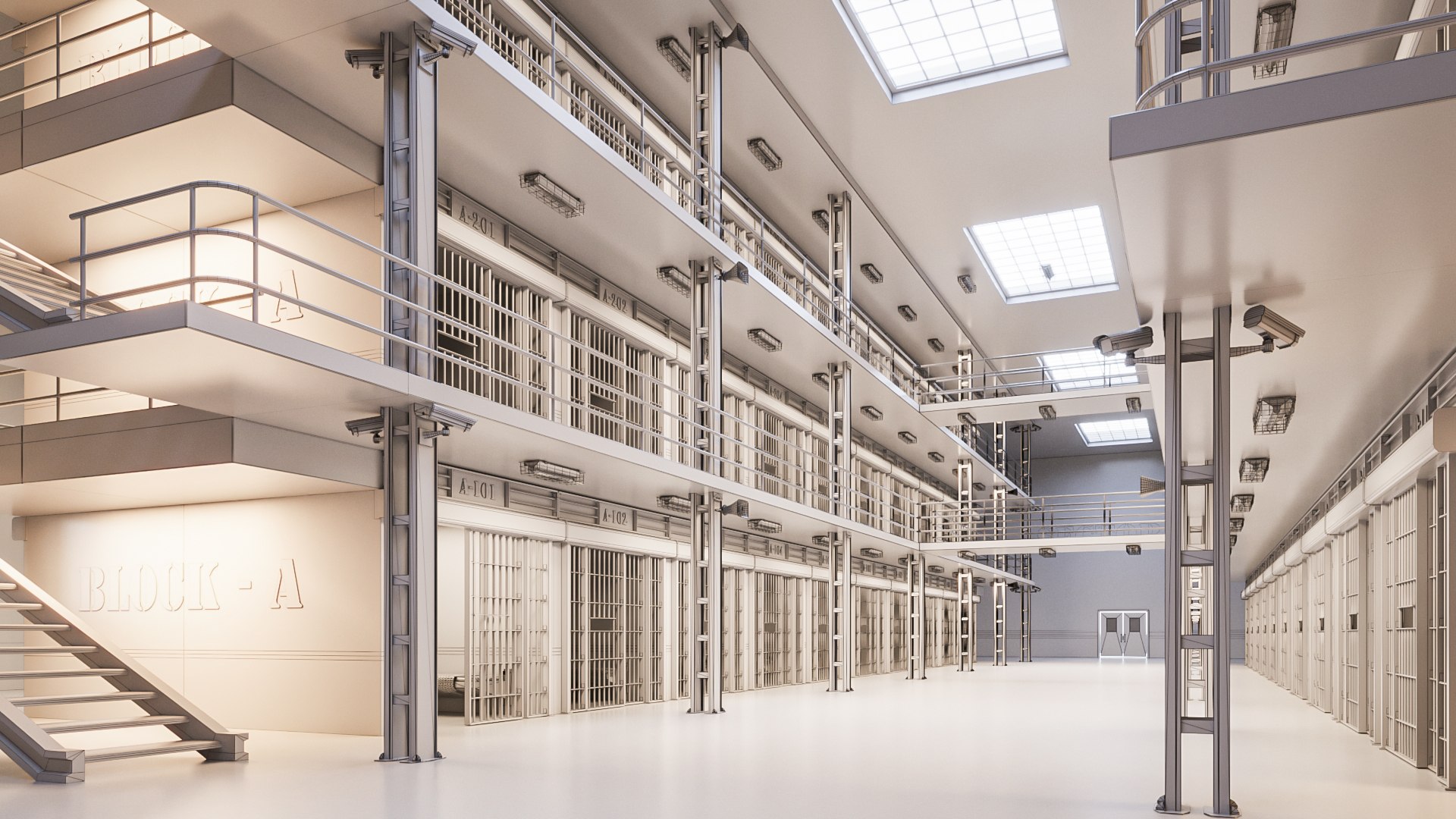 3D Prison Jail Cell Block - TurboSquid 2317057