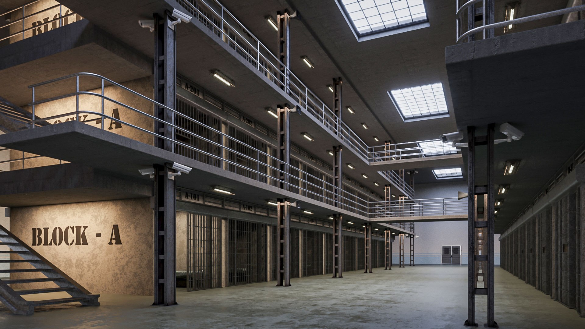 3D Prison Jail Cell Block - TurboSquid 2317057