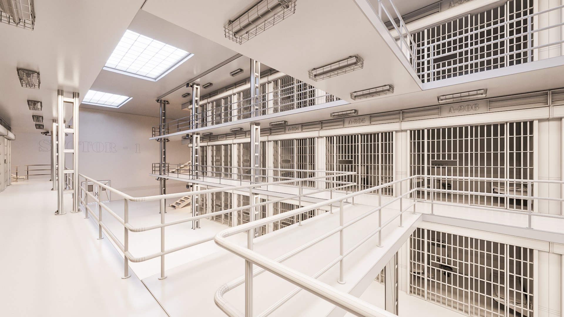 3D Prison Jail Cell Block - TurboSquid 2317057