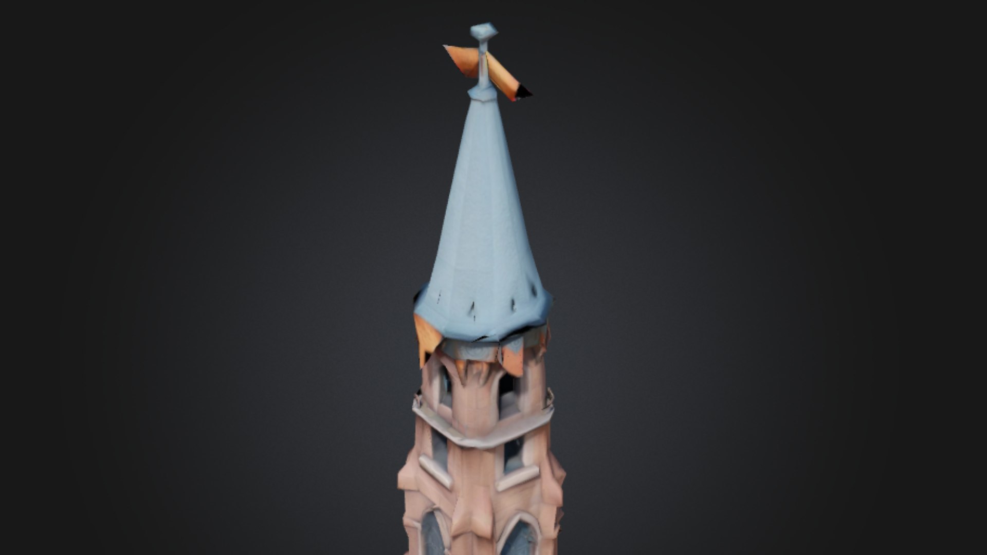 Stylized Game Ready Village Tower 3K Triangles Low Poly FBX OBJ BLEND ...