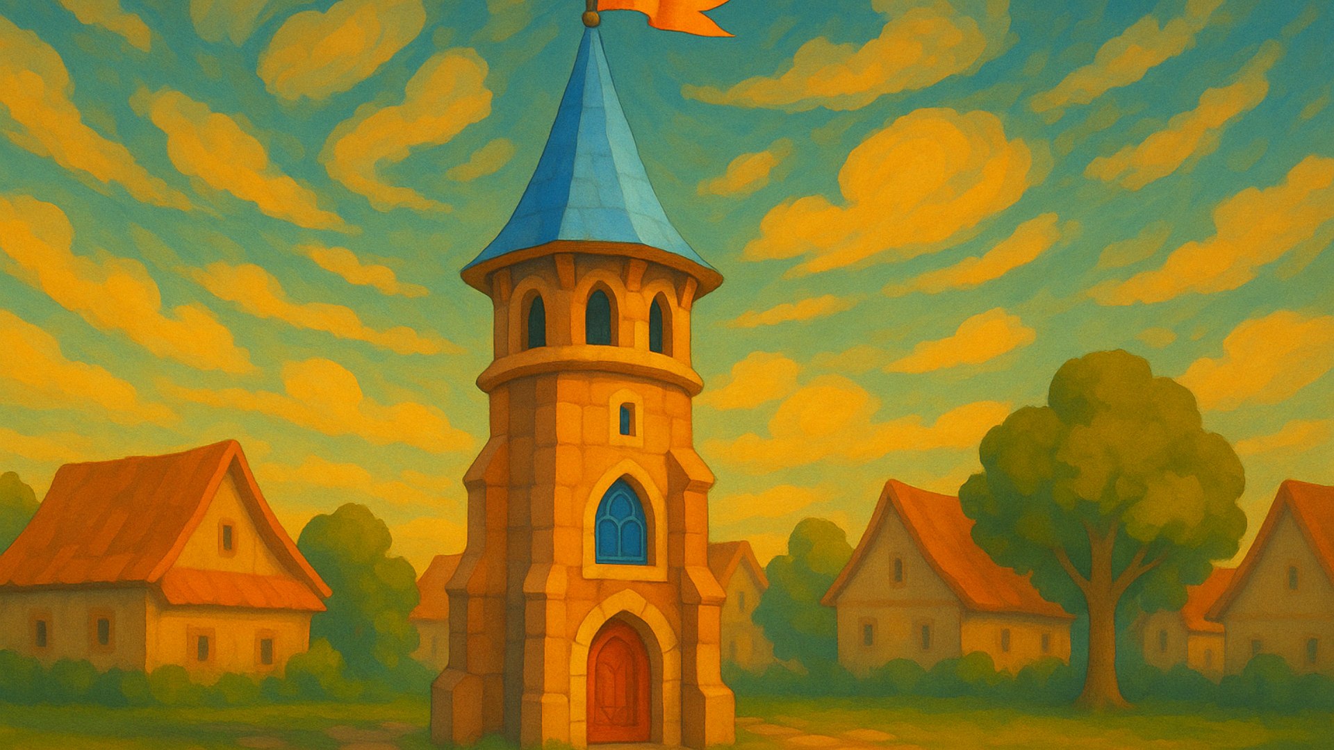 Stylized Game Ready Village Tower 3K Triangles Low Poly FBX OBJ BLEND ...