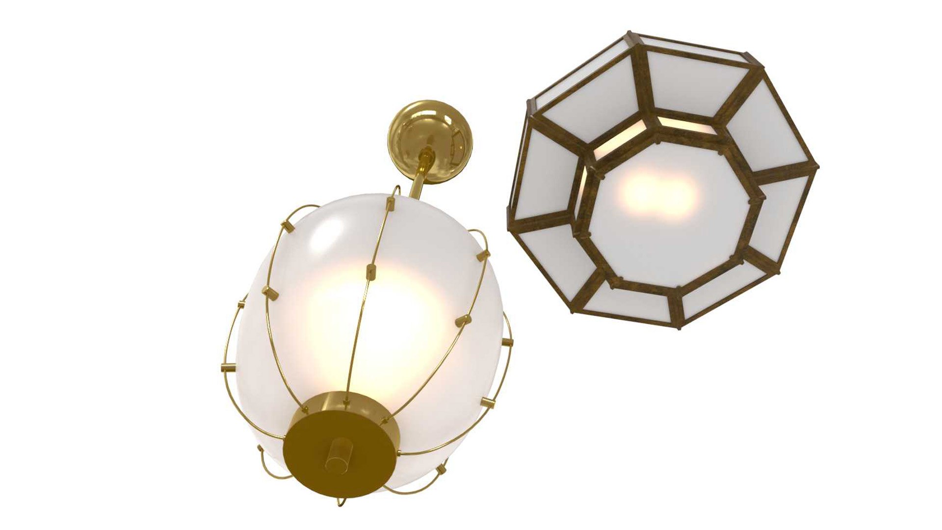 Two ceiling lights 3D model - TurboSquid 1789928