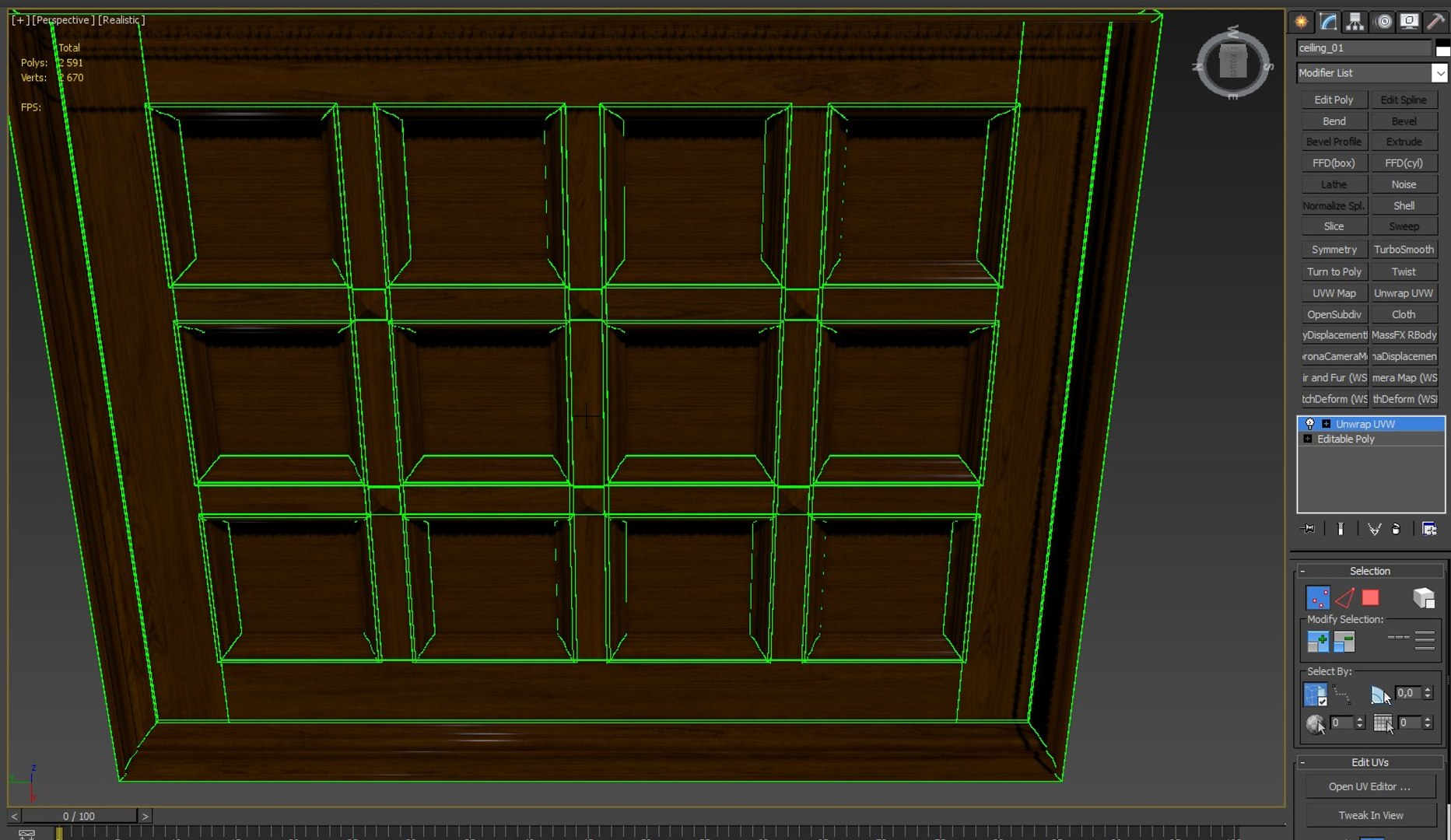 Wooden Ceiling Caissons Classic 3D Model - TurboSquid 1610661