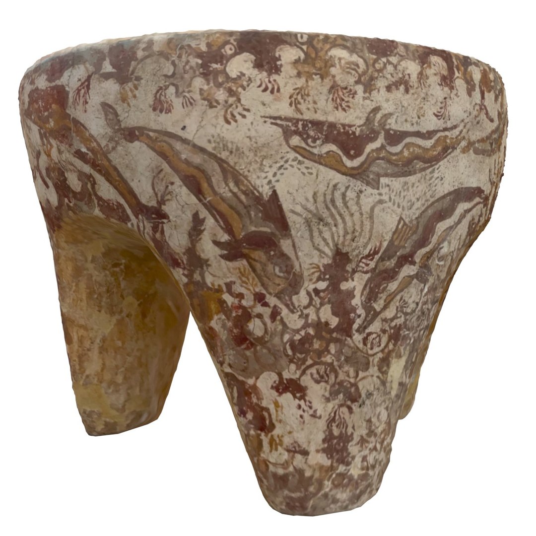 3D Offering Table With Dolphins Akrotiri Greece Bronze Age Model ...