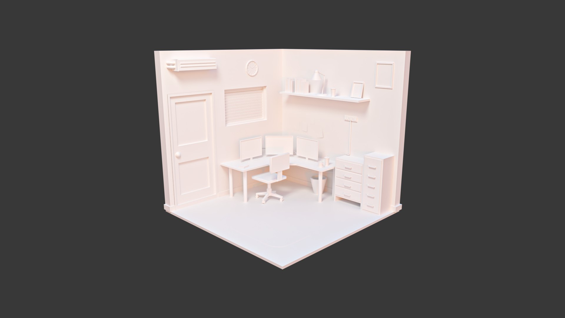 3D isometric room interior Low-poly 3D model - TurboSquid 2005711