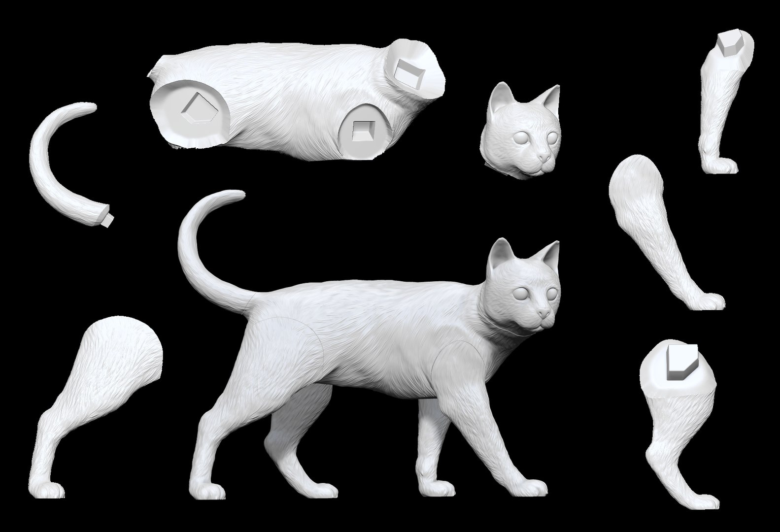 Cat 3D Print Sliced Model Ready For Printing 3D Model - TurboSquid 2366586