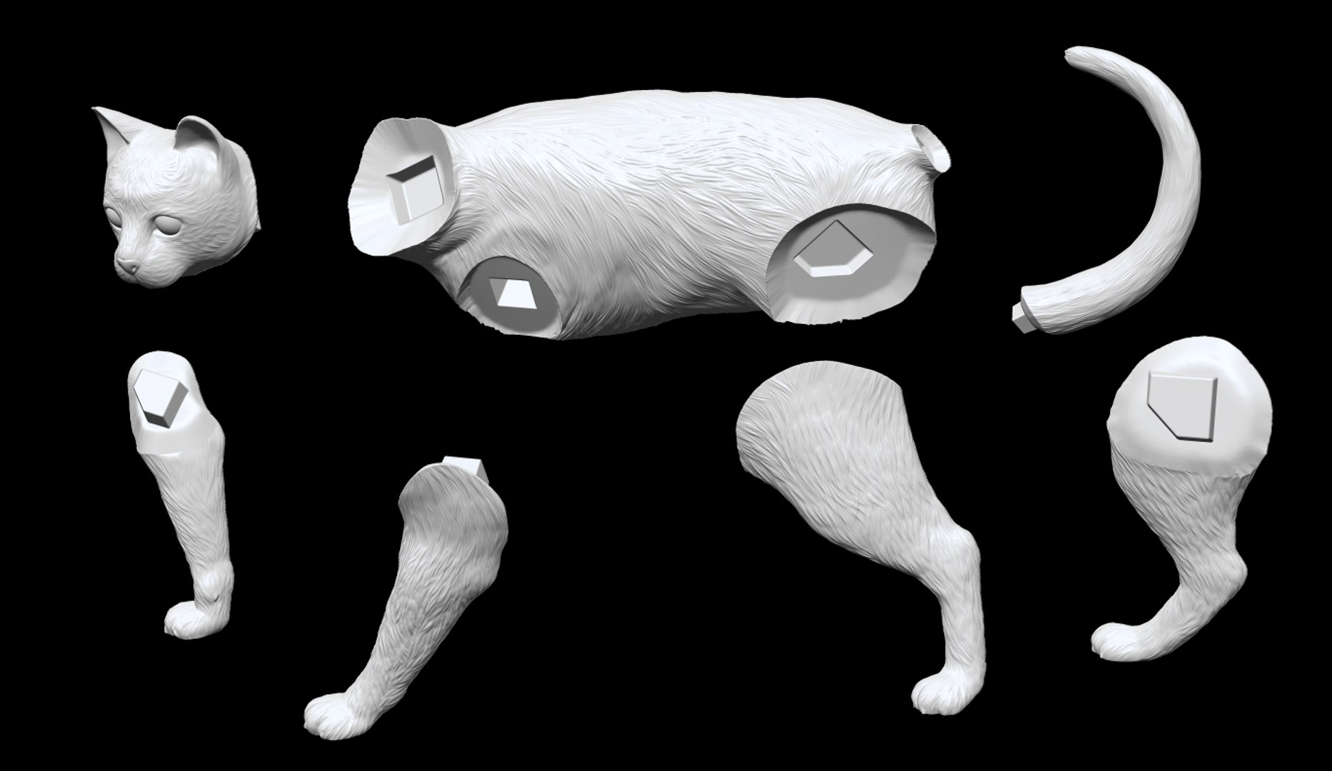 Cat 3D Print Sliced Model Ready For Printing 3D Model - TurboSquid 2366586