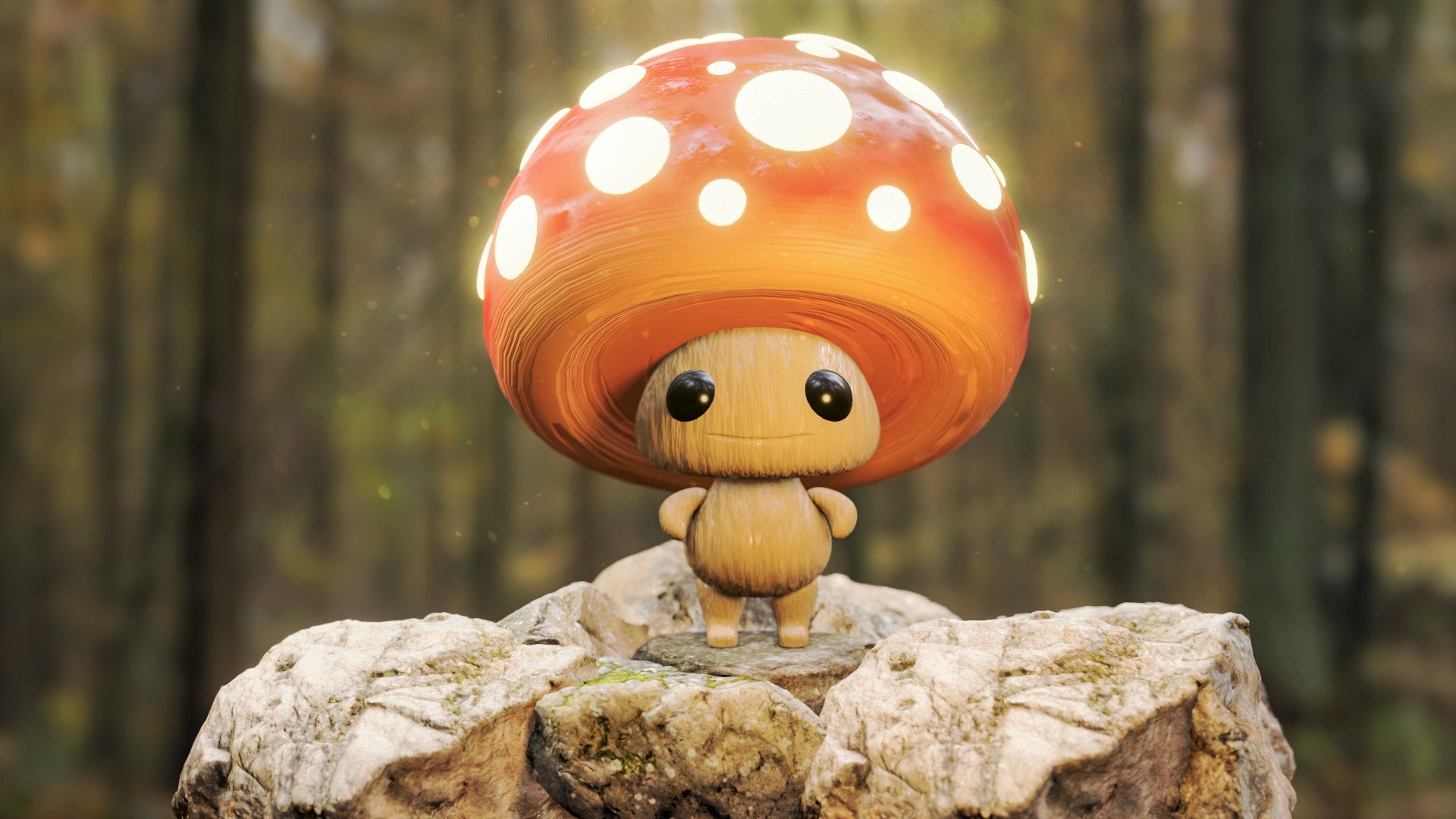 3D Model Lovely Mushroom - TurboSquid 2147644