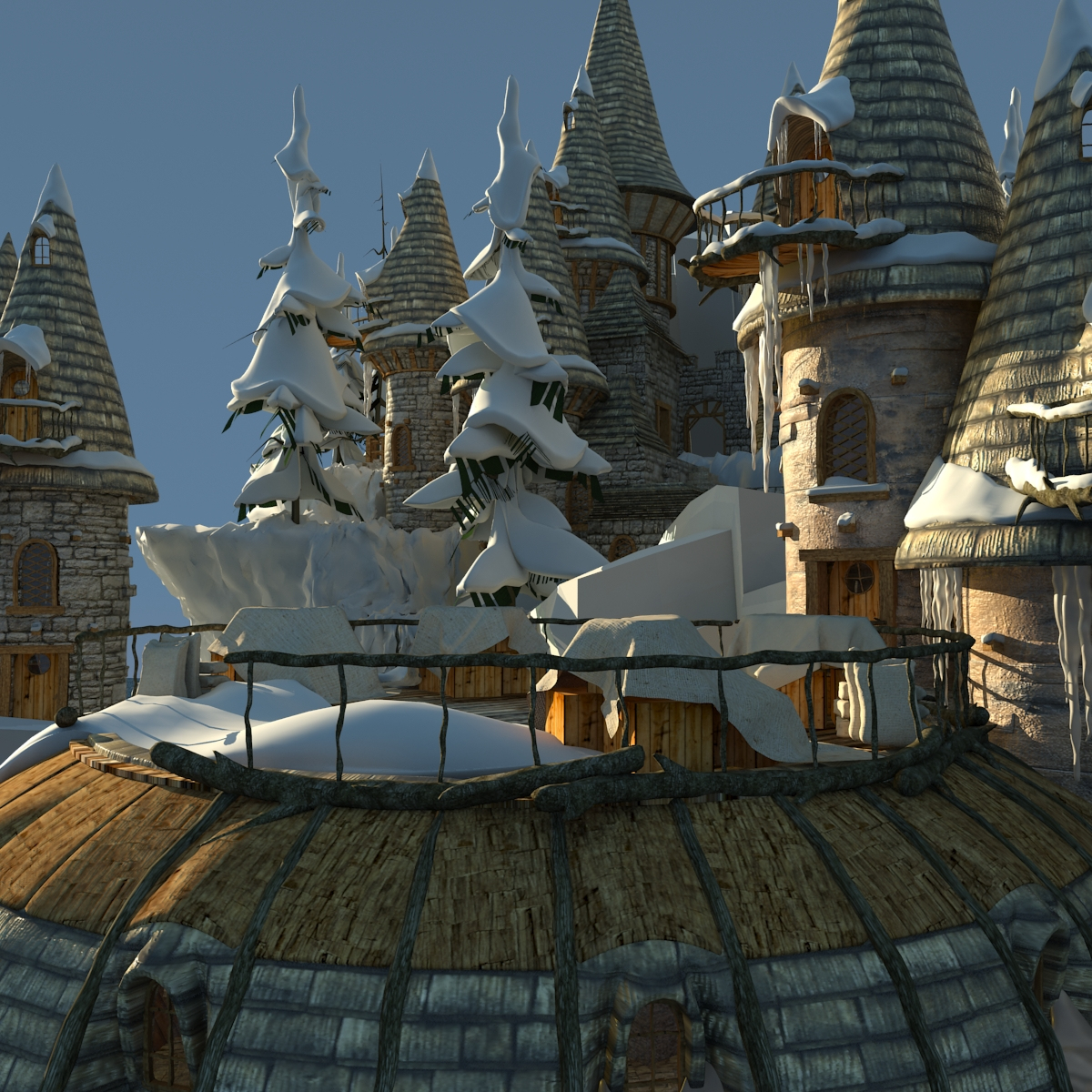 fantasy village ice 3d max