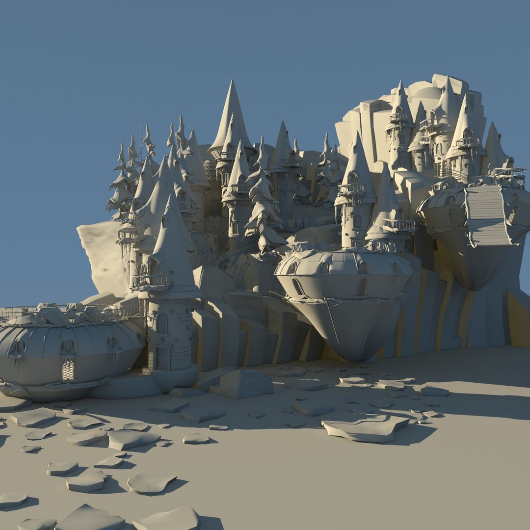 Fantasy Village Ice 3d Max
