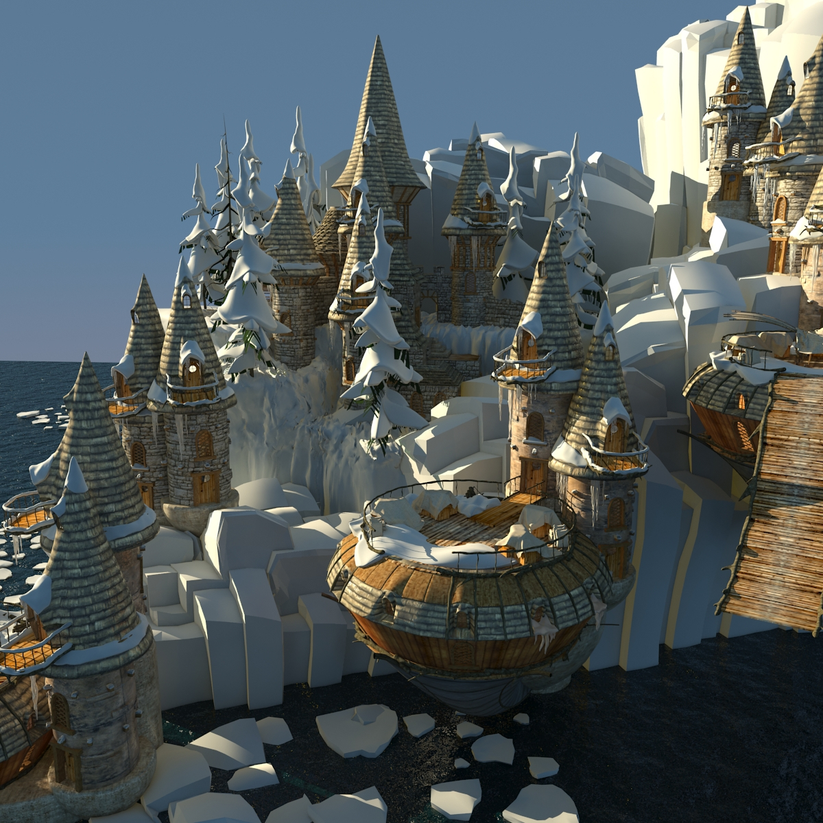 fantasy village ice 3d max