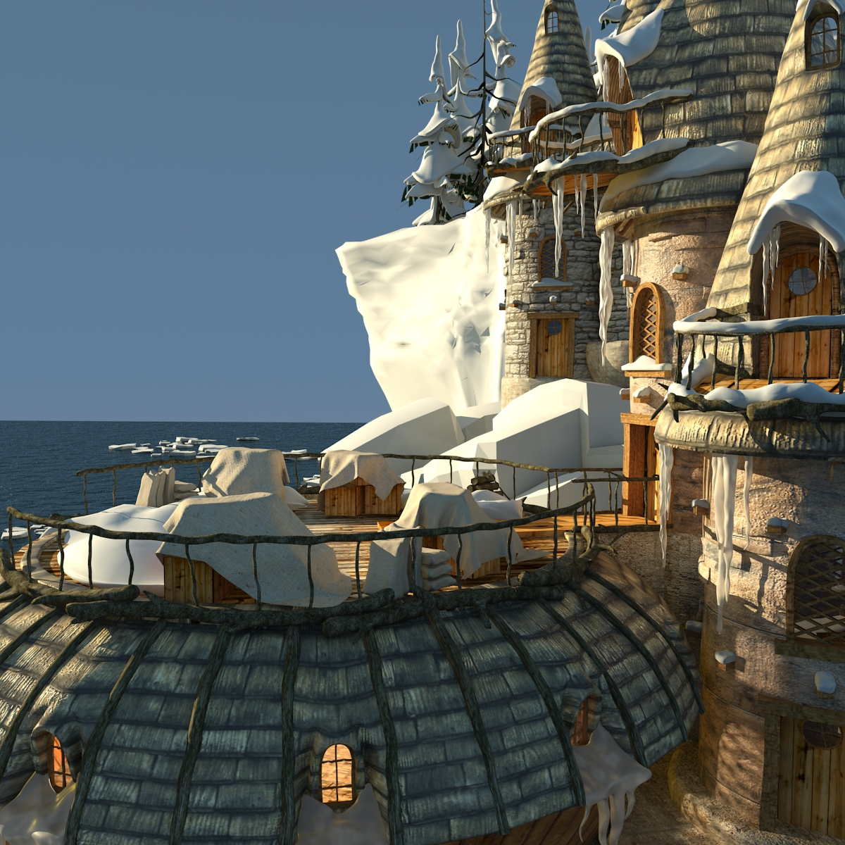 fantasy village ice 3d max