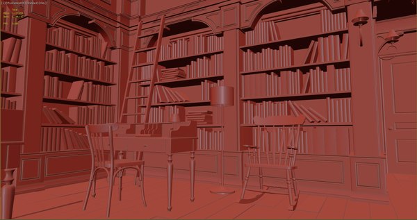 3D Old Classic Library - 8K PBR Textures - TurboSquid 1767057