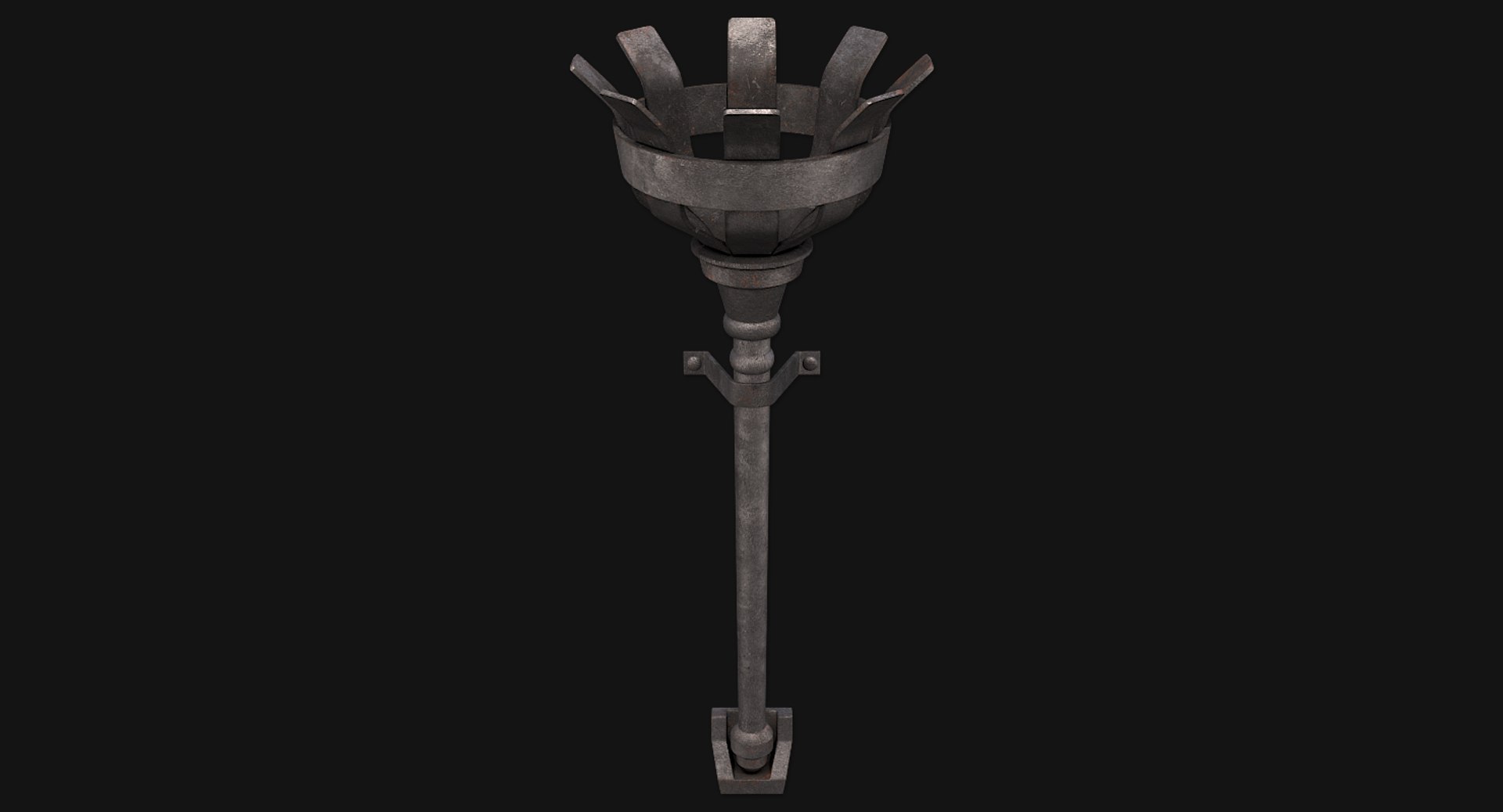 Medieval Wall Torch Lights 3d Model