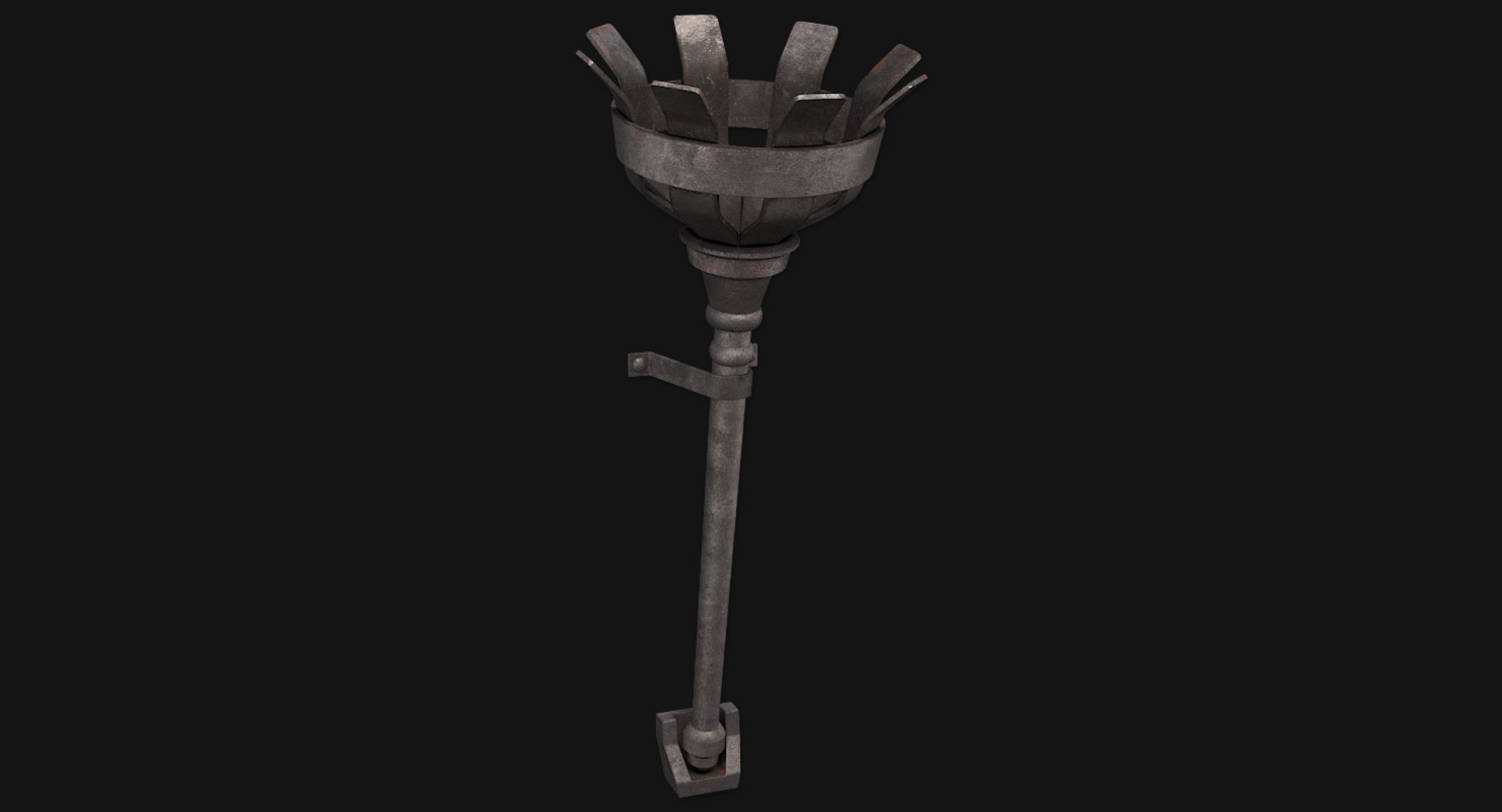Medieval Wall Torch Lights 3d Model