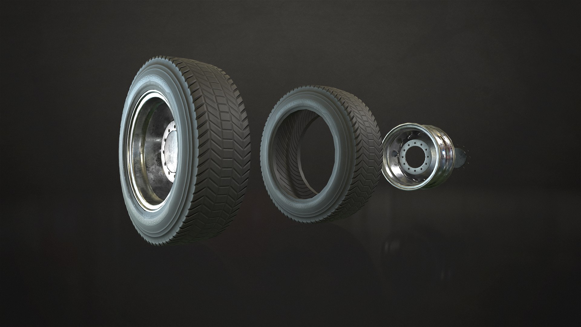 3D Truck Wheels Rims And Tires - Low Poly - TurboSquid 1767111