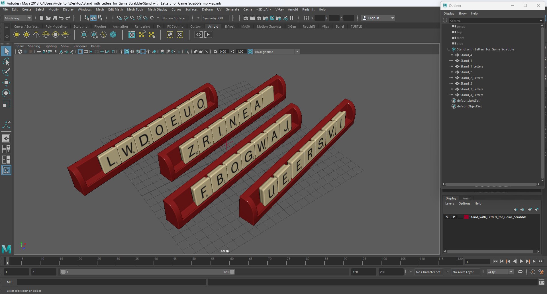 Stand With Letters For Game Scrabble 3D Model - TurboSquid 2277664