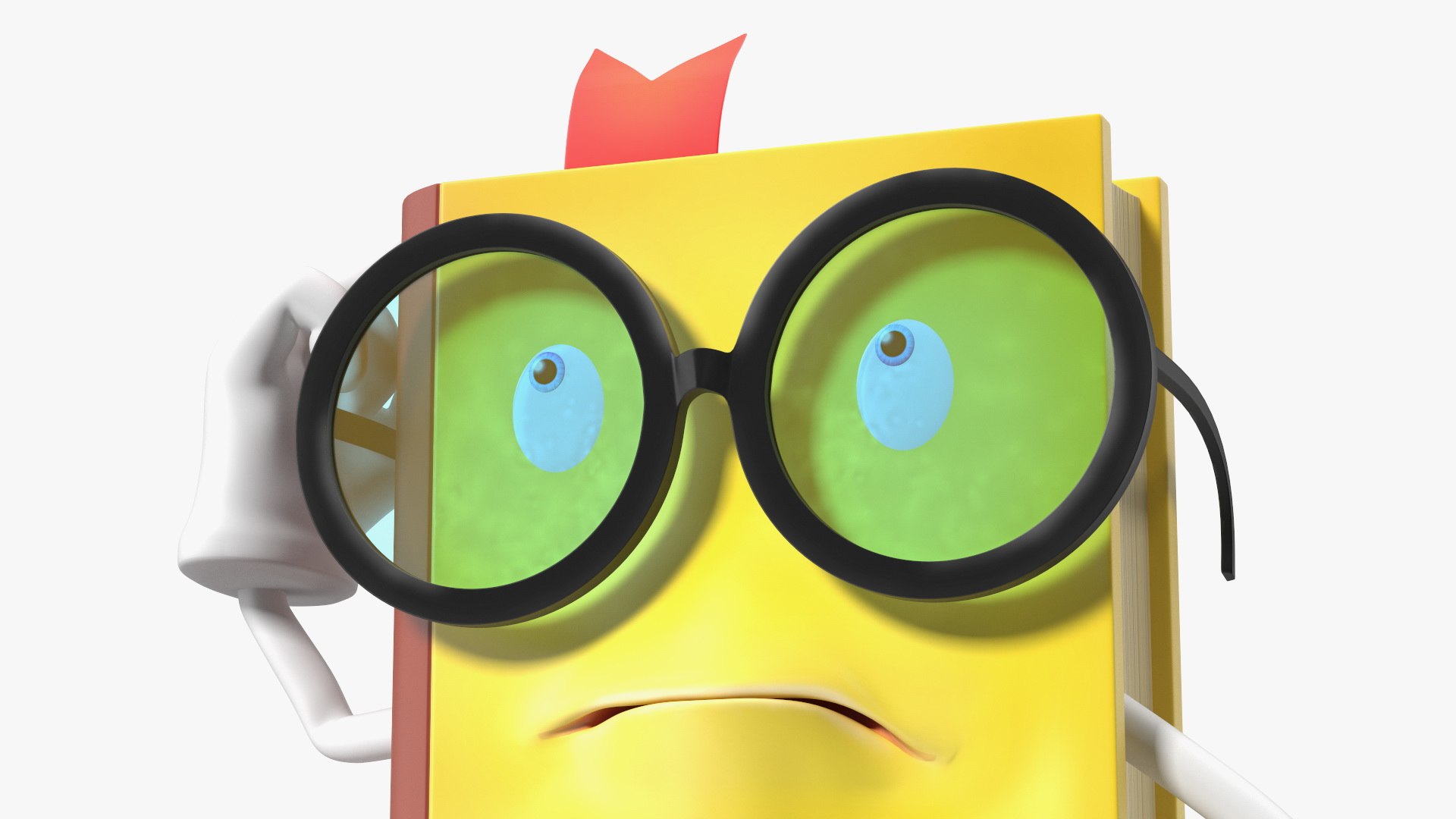 Character Yellow Book Thinking Pose 3D Model - TurboSquid 2130189