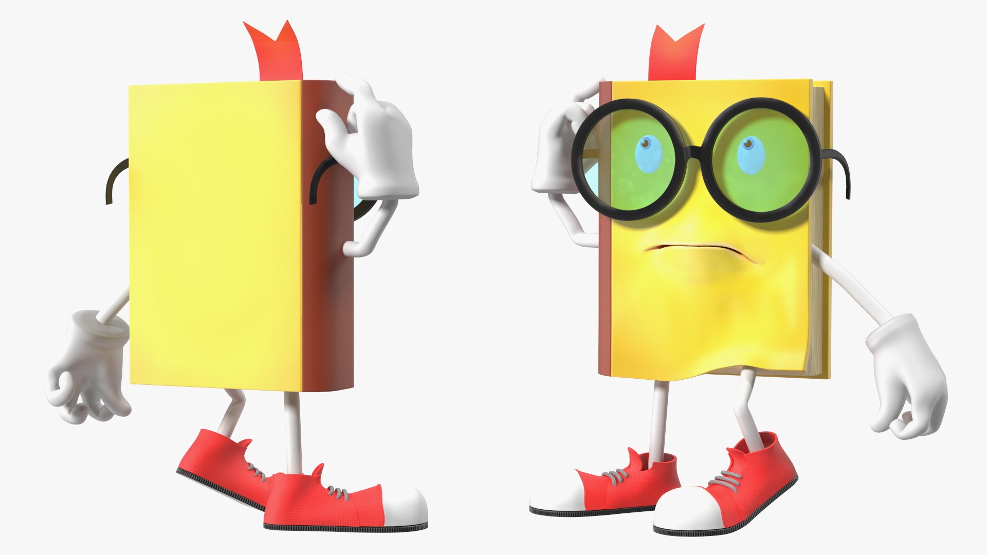 Character Yellow Book Thinking Pose 3D Model - TurboSquid 2130189