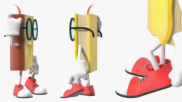 캐릭터 노란 책 생각 포즈 3D 모델 - TurboSquid 2130189