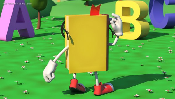 캐릭터 노란 책 생각 포즈 3D 모델 - TurboSquid 2130189