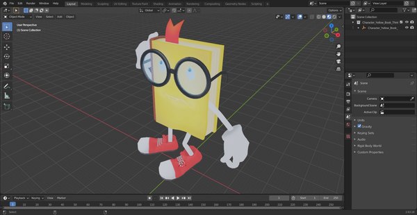 캐릭터 노란 책 생각 포즈 3D 모델 - TurboSquid 2130189