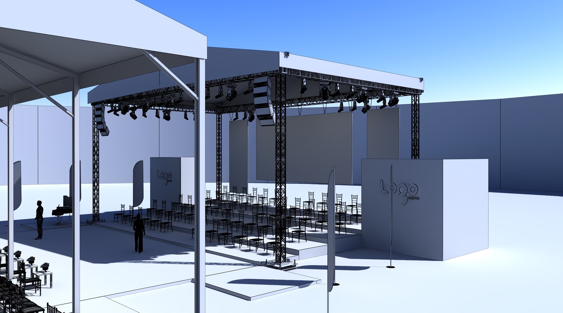 3D Square Truss Stage - TurboSquid 1980839