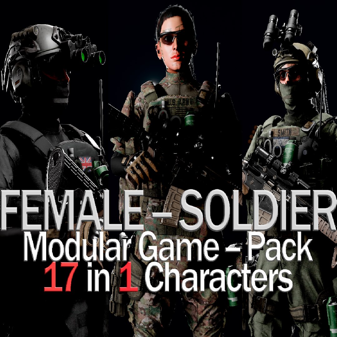 3D model Female Soldier - TurboSquid 2142424